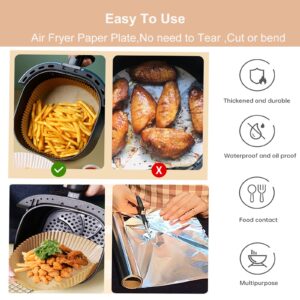 Air Fryer Disposable Paper Liner, 100PCS Non-sticky Air Fryer Paper, 6.3" Baking Paper liner, Oil-proof, Water-proof Natural Parchment Paper liner for Air Fryer Basket, Microwave Oven, Frying Pan