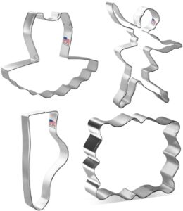 ballet/dance cookie cutter 4 piece set from the cookie cutter shop – tin plated steel cookie cutters