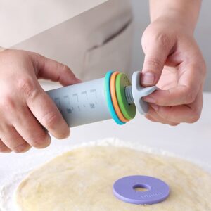 Aeelue Premium Rolling Pin, Adjustable Dough Roller Silicone, Removable Thickness Rings to Measure Doughs Professional Home Kitchen Baking Utensil, Pizza Pies