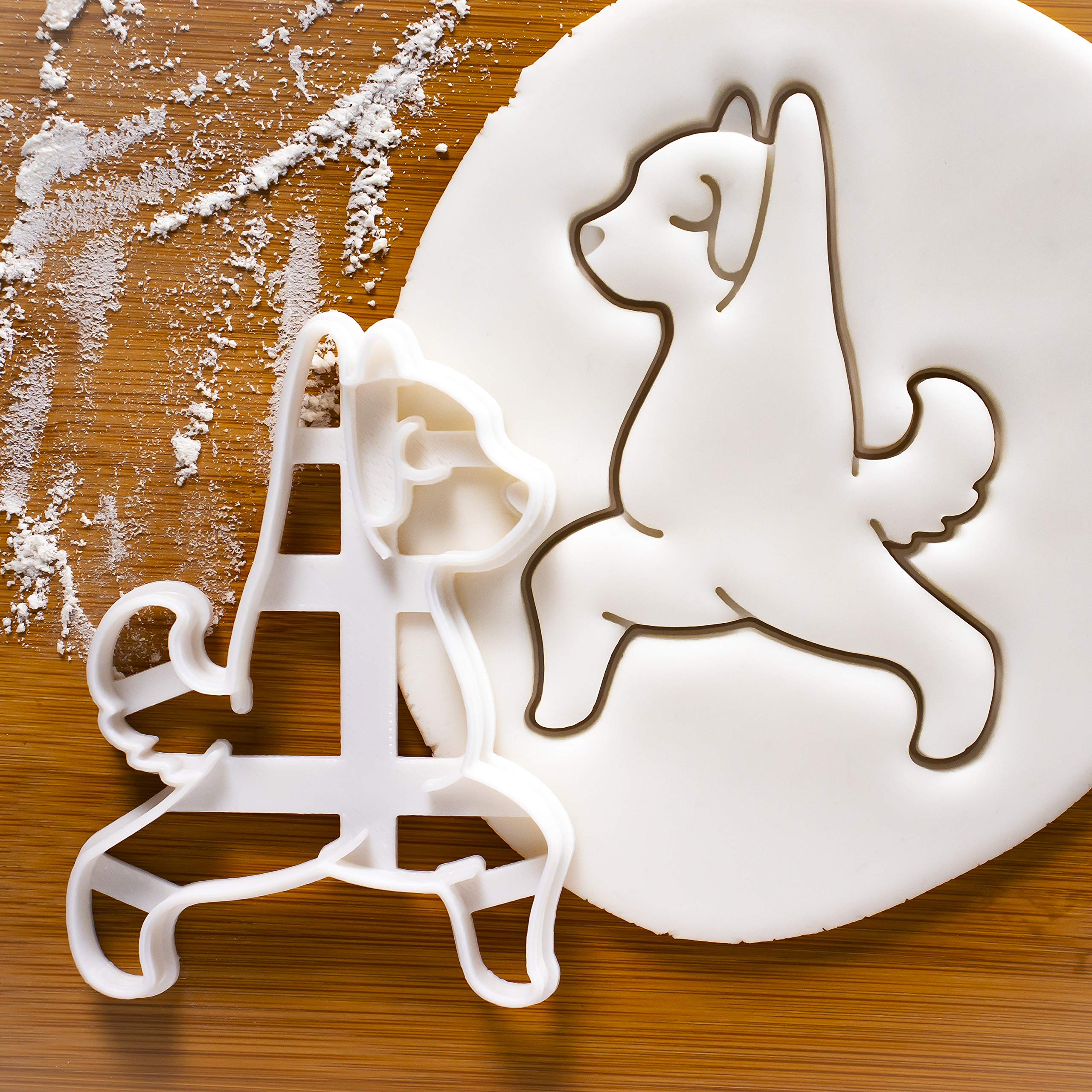 Set of 4 Yoga Dog cookie cutters (Designs: Warrior Pose 1, 2, Upward Facing, Downward Facing), 4 pieces- Bakerlogy