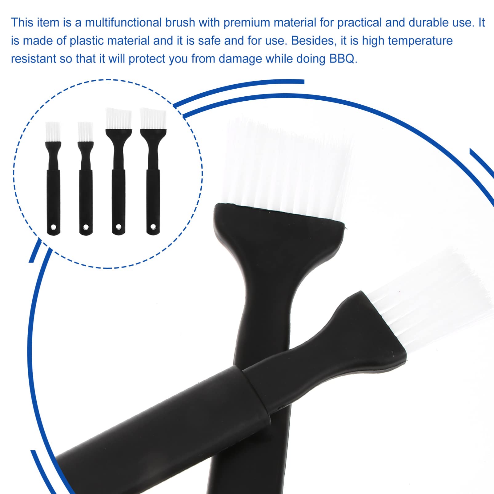 Tofficu 4pcs Nylon Pastry Brushes,Great for BBQ Meat, Cakes Pastries,Heatproof, Flexible