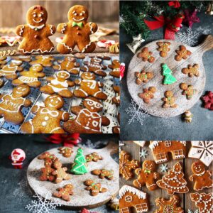 Gingerbread Man Cookie Cutters Set, Christmas Cookie Cutters Shapes, Stainless Steel Christmas Cookie Cutters, Fruit Vegetable Sandwich Cutter, Food Decoration Baking Tools & Accessories