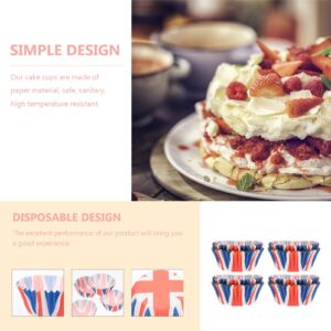 Homoyoyo British Flag 100pcs British Cake Cups Can Dining Table Paper Silicone Round Mold