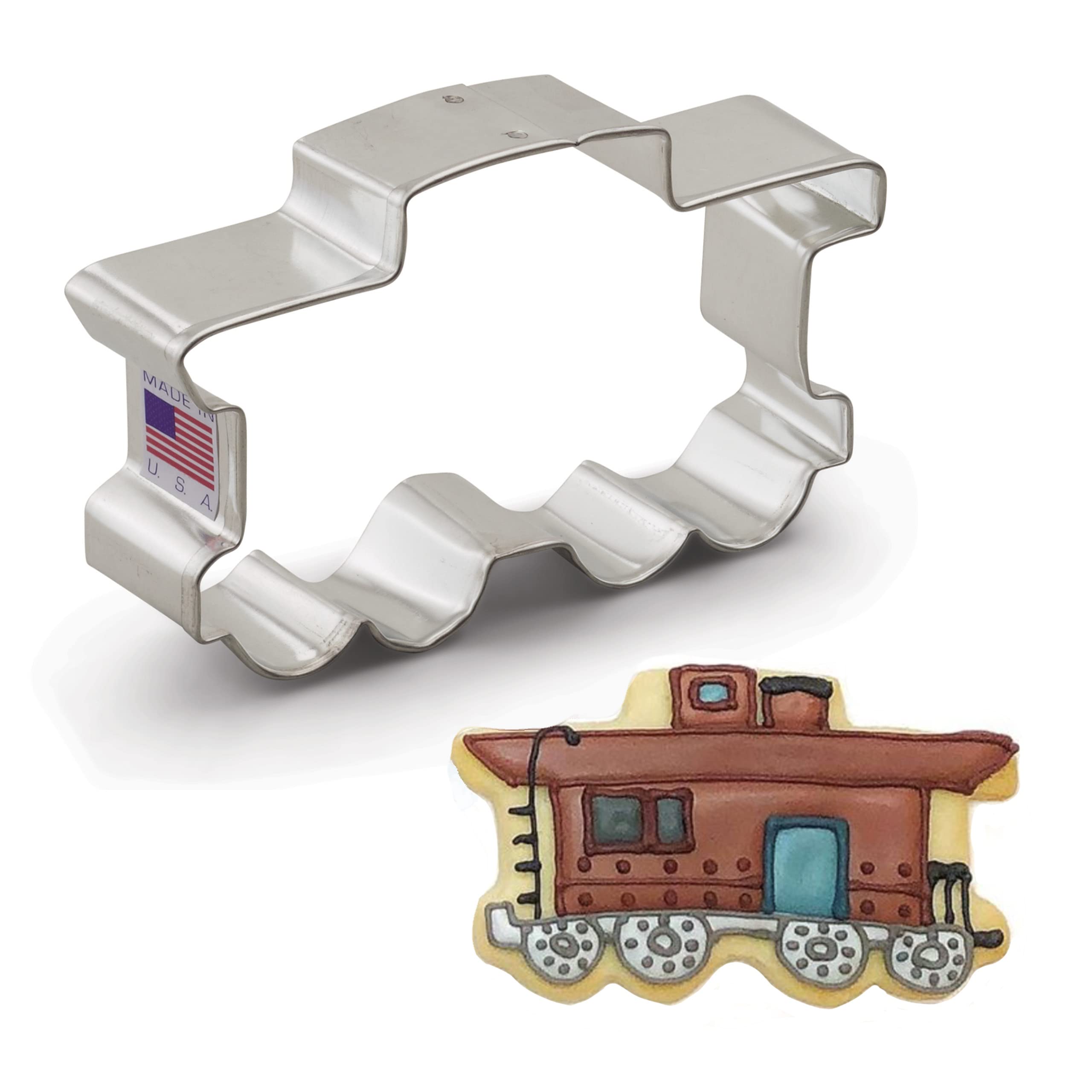 Train Caboose Cookie Cutter 4.25" Made in USA by Ann Clark