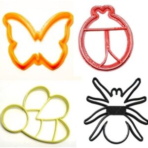 INSECTS BUGS ARACHNID WINGS LADYBUG BUMBLEBEE BUTTERFLY SPIDER SET OF 4 COOKIE CUTTERS USA PR1061