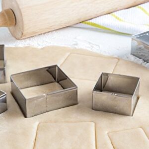 Fox Run, 1 x 2.75 x 2.75 inches, Square Cookie Cutter Set