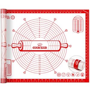 large silicone pastry mat, 20" x 28" non-stick silicone baking mat with measurements,cook's aid dough rolling mat,baking mat sheet for oven liner,counter mat, fondant/pie crust mat