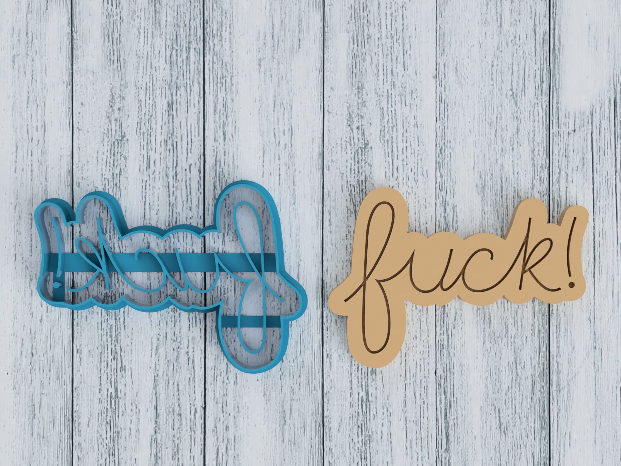 fuck! - Cookie Cutter/Sugar Cookie/Fondant/Clay (1003)