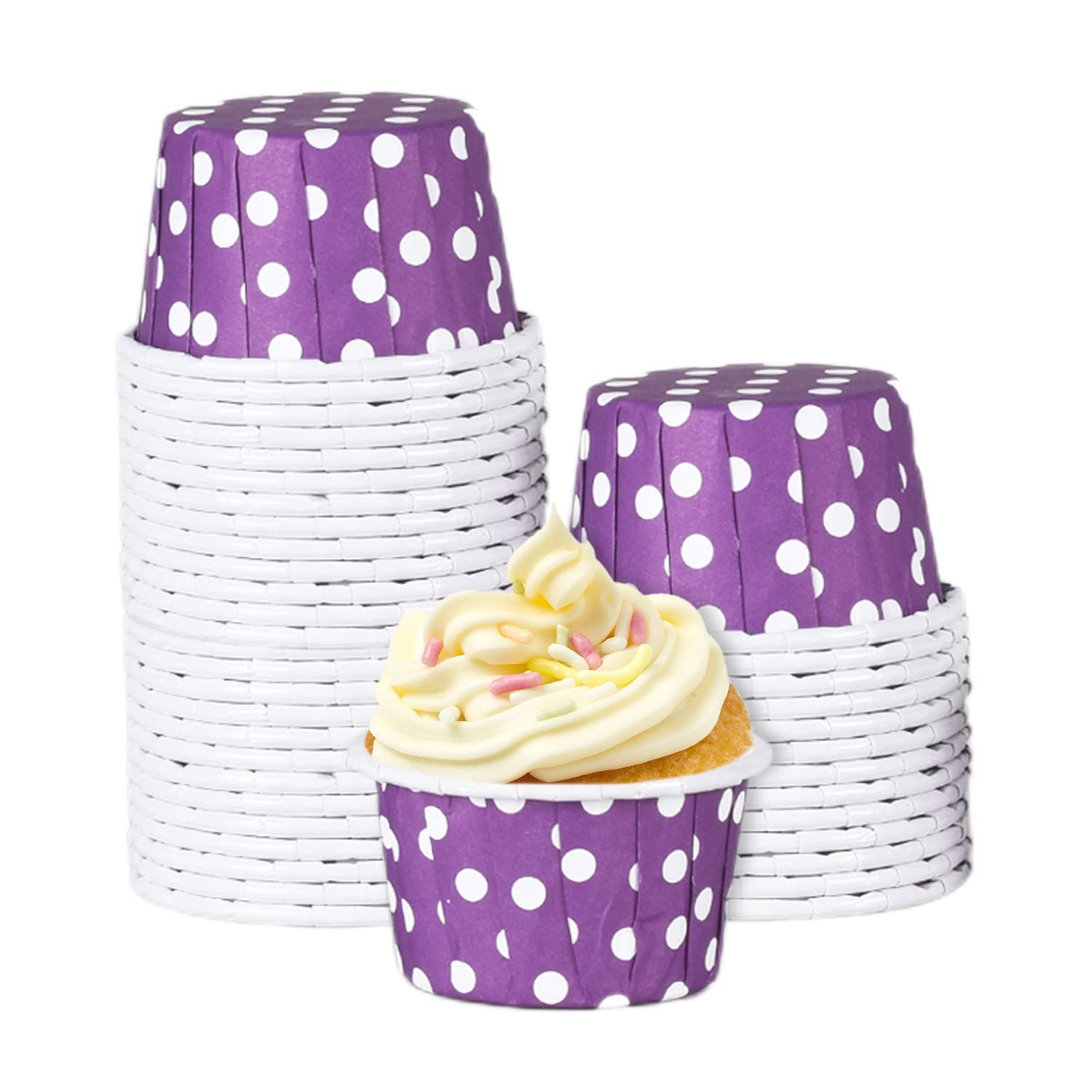 100Pcs Cupcake Cups, Purple Mini Cupcake Liners Muffin Baking Liners Disposable Cake Wrapper Baking Mold Cup Liners for Party Wedding Birthday