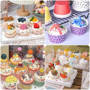 100Pcs Cupcake Cups, Purple Mini Cupcake Liners Muffin Baking Liners Disposable Cake Wrapper Baking Mold Cup Liners for Party Wedding Birthday