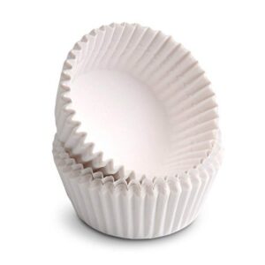 babycakes mini cupcake liners, white