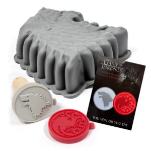 game of thrones baking set with cookie stamps and cake pan