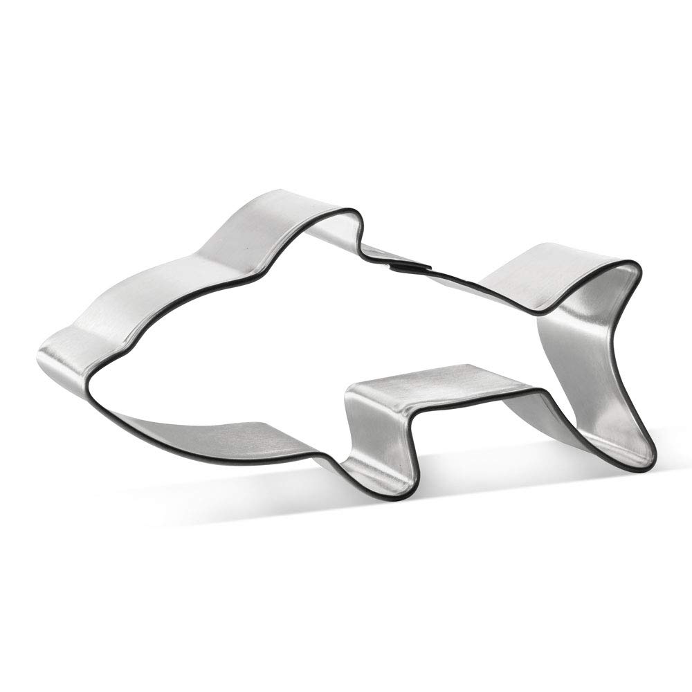 Foose Brand Shark Cookie Cutter 3.38 in, Tin Plate Steel, USA Made