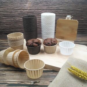 MNTT Baking Cups,Kitchen Greaseproof Paper Cup for Cake Decorating Tool Cupcake Tray Cupcake Liner Wrapper Muffin Cases(Coffee)