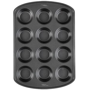 Wilton Perfect Results Premium Non-Stick Bakeware Muffin Pan & Cupcake Pan, 12-Cup, Steel and Rainbow Bright Standard Cupcake Liners, 300-Count