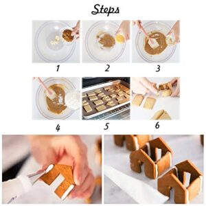 KALAIEN 3Pcs Stainless Steel Christmas Mini House Mold Gingerbread Cookie Cutter Set Cupcake Chocolate House (Small)