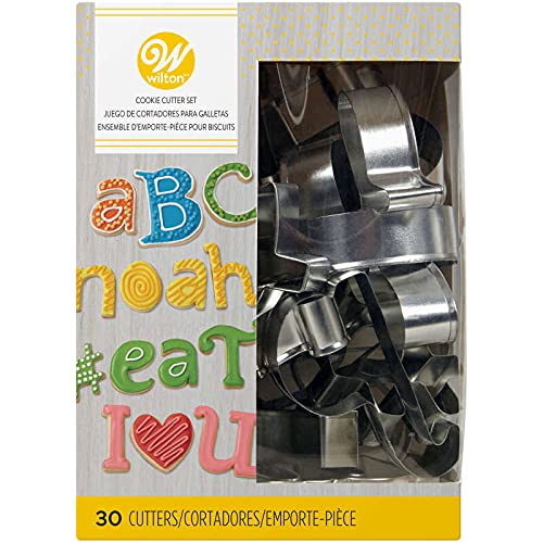 Alphabet Metal Font Cookie Cutters, 30 Piece set