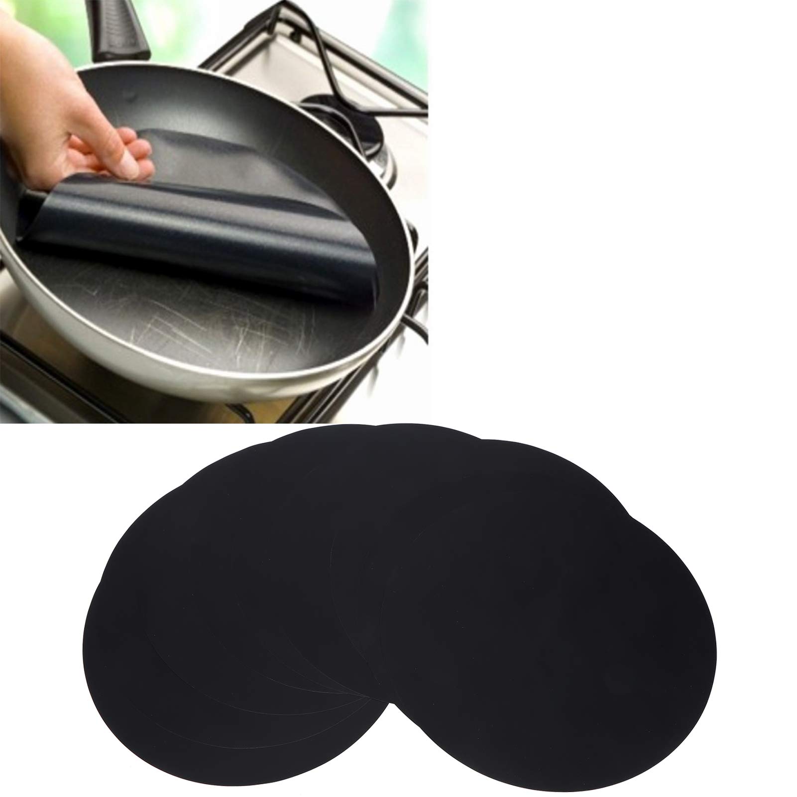 10PCS Round Non-stick Pan Mat, Reusable Multifunctional Heat-resistant Frying Pan Grill Mat Grill Liner for Kitchen Cooking