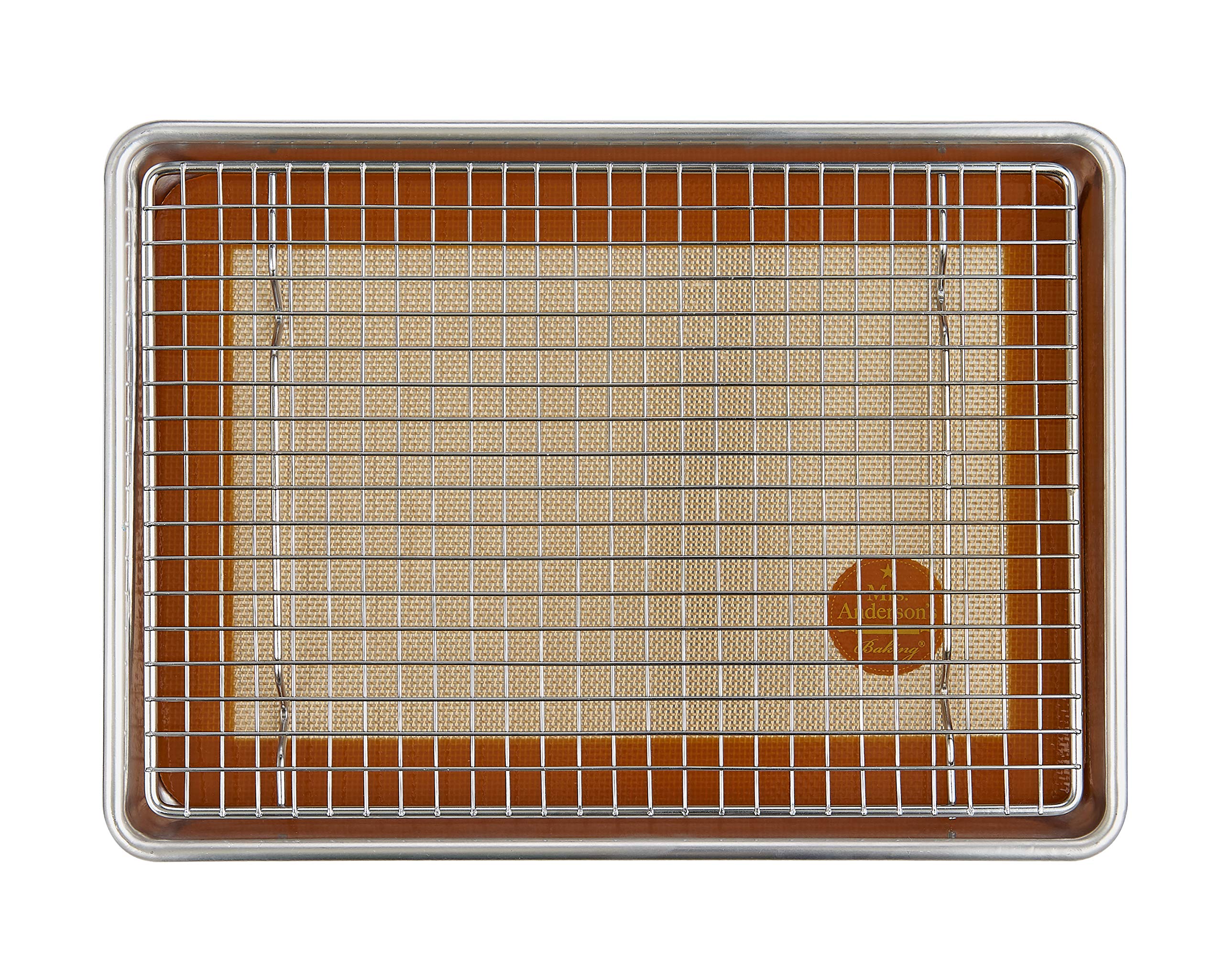 Mrs. Anderson’s Baking Non-Stick Silicone Quarter-Size Baking Mat Set, 8.5-Inch x 12-Inch, Set of 2