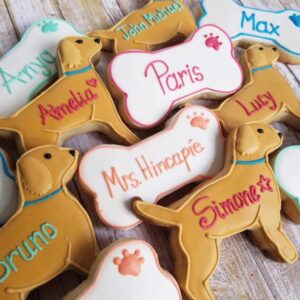 Pet Cookie Cutters 5-Pc. Set Made in the USA by Ann Clark, Paw Print, 4" Bone, Labrador, Curled Cat, Goldfish