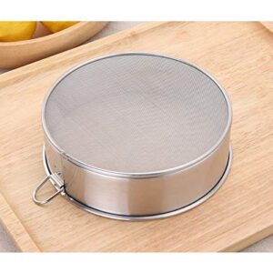 Falytemow Flour Sifter Round Flour Sieve Strainer with 40 Mesh Premium Rustproof Stainless Steel Fine Mesh for Baking 9.84inch x 1.97inch (25cm x 5cm)