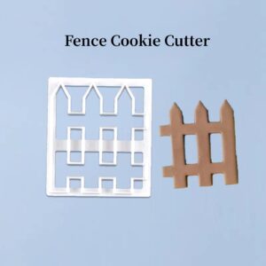 AUNMAS Fence Cookie Cutter, Plastic Fondant Cake Fence Printing Cutting for DIY Fondant, Gum Paste, Polymer Clay, Cake Border Decorating, White Baking Tool