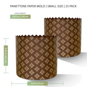 Geborilma Panettone Paper Baking Molds - Panettone Mold for Baking 500 g Disposable - Oven Safe Panettone Pan for Easter Bread Paper Mold - Pack of 25