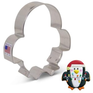 cute penguin cookie cutter, 4" made in usa by ann clark