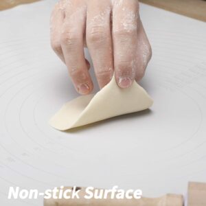 LONGFITE Extra Large 23.6''x19.7'' Silicone Baking Mat for Dough Rolling Pastry Fondant Mat Nonstick and Nonskid Heat Resistent, Dining Table Mat and Placemat (Extra Large Gray)