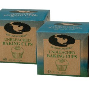 Beyond Gourmet 048/2 Baking Cups, Unbleached Paper, MADE In Sweden, 2 Boxes of 48