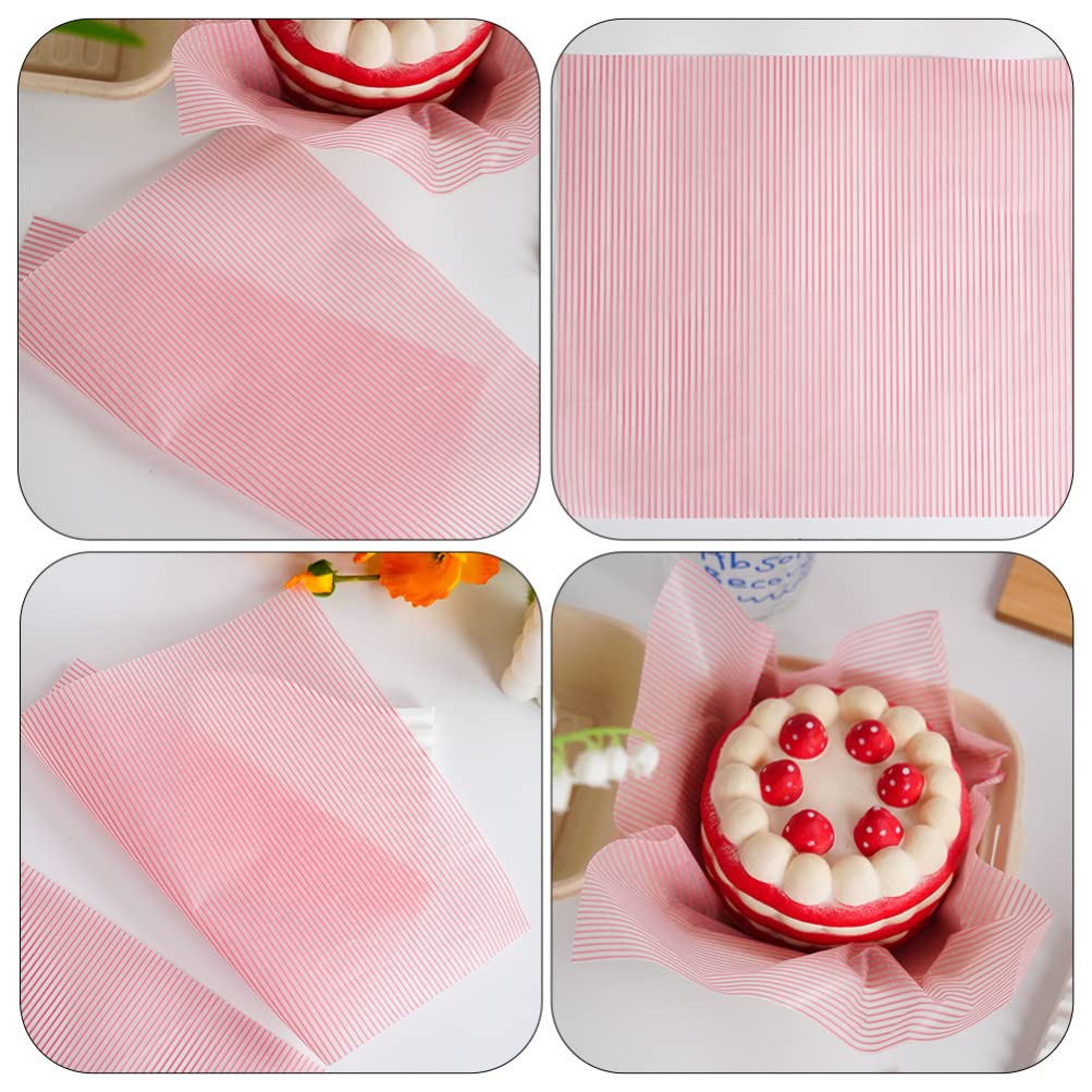 Hemoton 50 Sheets Dry Waxed Deli Paper Sheets Paper Sandwich Paper Liners Food Basket Liners Wax Paper Deli Wrap Wax Paper Sheets for Wrapping Bread and Sandwiches Pink