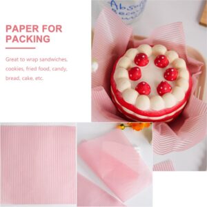 Hemoton 50 Sheets Dry Waxed Deli Paper Sheets Paper Sandwich Paper Liners Food Basket Liners Wax Paper Deli Wrap Wax Paper Sheets for Wrapping Bread and Sandwiches Pink