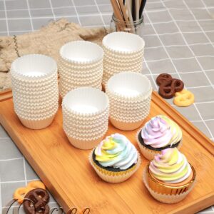 qiqee 1500 PCS White Cupcake Liners Muffin Linner No Smell,Food Grade Baking Cups（Standard Size）