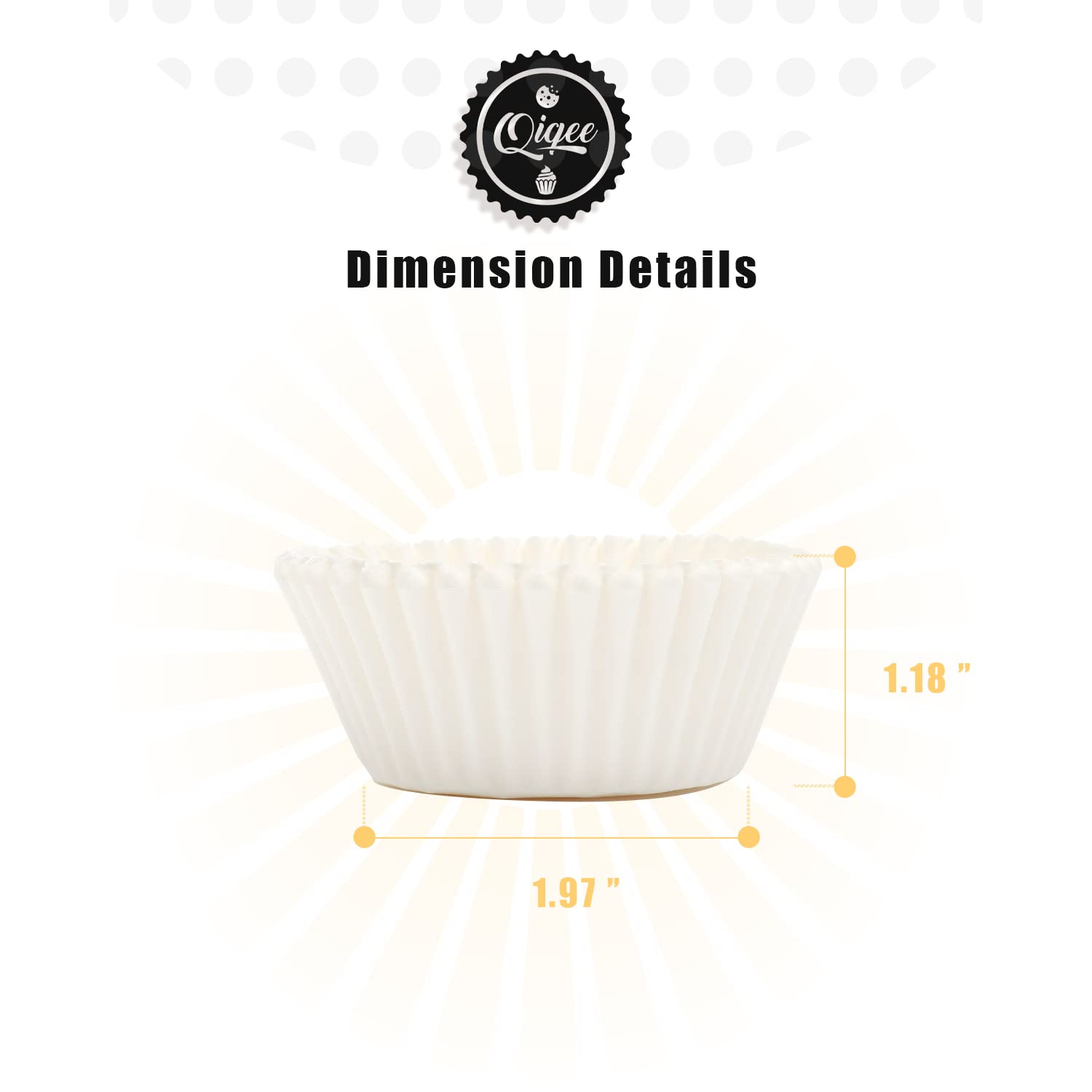 qiqee 1500 PCS White Cupcake Liners Muffin Linner No Smell,Food Grade Baking Cups（Standard Size）