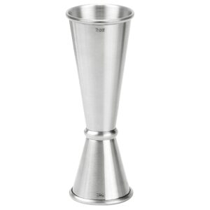 cocktail jigger for bartending - japanese double sided jigger with measurements inside, 2 oz 1 oz stainless steel measuring jigger