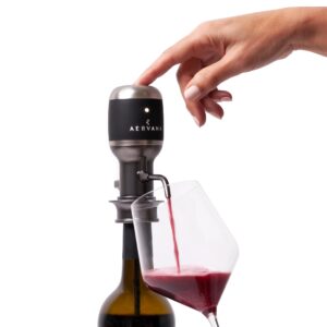 aervana select: variable electric wine aerator and pourer/dispenser - air decanter - personal wine tap for red and white wine 750ml and 1.5l with stand (new)