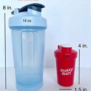 Shake Shot - Purple - 4oz (120ml) Mini Shaker Bottle for Pre Workout, Creatine, & Small Scoop Supplements, (Not for Protein) Carabiner included, Portable Blender Bottle for On The Go Use…