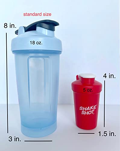 Shake Shot - Purple - 4oz (120ml) Mini Shaker Bottle for Pre Workout, Creatine, & Small Scoop Supplements, (Not for Protein) Carabiner included, Portable Blender Bottle for On The Go Use…