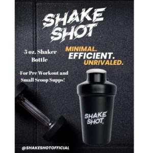 Shake Shot - Purple - 4oz (120ml) Mini Shaker Bottle for Pre Workout, Creatine, & Small Scoop Supplements, (Not for Protein) Carabiner included, Portable Blender Bottle for On The Go Use…