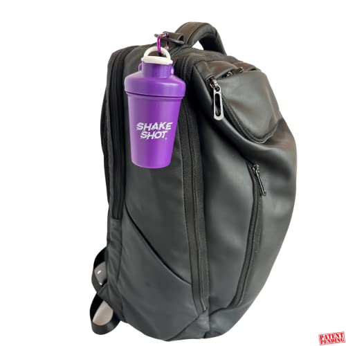 Shake Shot - Purple - 4oz (120ml) Mini Shaker Bottle for Pre Workout, Creatine, & Small Scoop Supplements, (Not for Protein) Carabiner included, Portable Blender Bottle for On The Go Use…