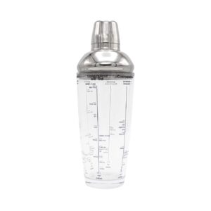 houdini 24oz glass cocktail shaker, includes six recipes