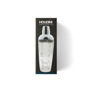 Houdini 24oz Glass Cocktail Shaker, Includes Six Recipes