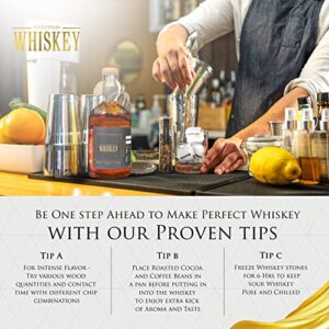 Whiskey Gifts for Men - Whiskey Making Kit - Whiskey Infusion Kit Gift Sets Men with Bottles, Wood Chips, Botanicals, Whiskey Stones - Whiskey Set - Husband Birthday Gift, Bourbon Kit Mens Gift Set