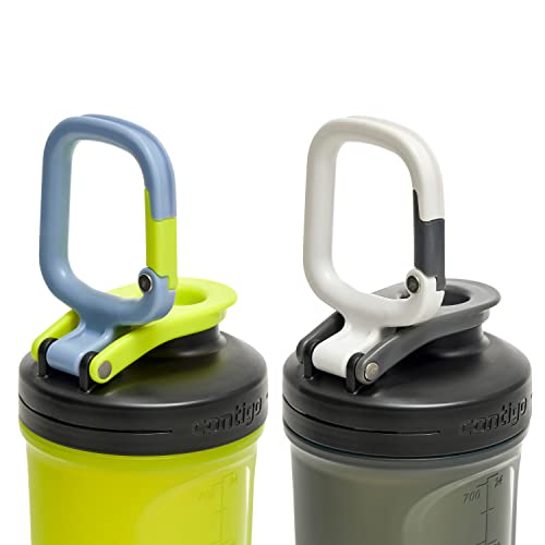 Contigo Fit Shake & Go 2.0 Shaker Bottle with Leak-Proof Lid, 28oz Gym Water Bottle with Whisk and Carabiner Handle, Dishwasher Safe Mixer Bottle, 2-Pack Bolt & Sake, Yellow and Black