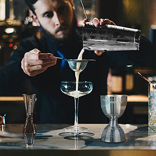 Cocktail Jigger for Bartending, MOSEHOOT Huge Double Jigger 2 oz 1 oz Made from Thick Stainless Steel 304, Premium Bar Alcohol Measuring Tools