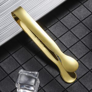 6 Pieces Mini Ice Tongs Sugar Tongs, Gold Stainless Steel Small Serving Tongs for Appetizers, Desserts, Coffee, Tea Party, Bar