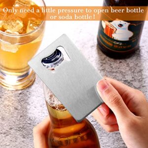 Jiuguva 50 Pieces Credit Card Bottle Opener Poker Stainless Steel Beer Bottle Opener Groomsmen Bottle Opener for Wallet and Shirt Pocket Wedding Bridesmaid Party Favor Black and Silver