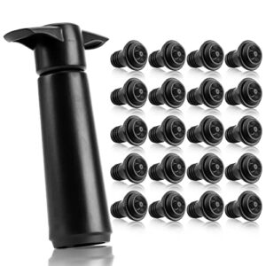 20 pieces wine stoppers with vacuum pump wine preserver vacuum bottle stopper wine keeper wine vacuum stoppers wine saver vacuum pump for kitchen home bar office, gifts for wine lovers