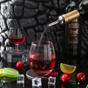 Epakh 120 Pieces Speed Liquor Bottles Pourer, Stainless Steel Liquor Spout Wine Alcohol Pourers with Siamese Rubber Cap Bar Tapered Fits Most Classic Bottle Mouth 3/4 Inch