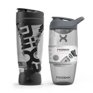 promixx original shaker bottle (miixr edition) - battery-powered for smooth protein shakes - bpa free, original mixr (black) & (graphite grey classic shaker)